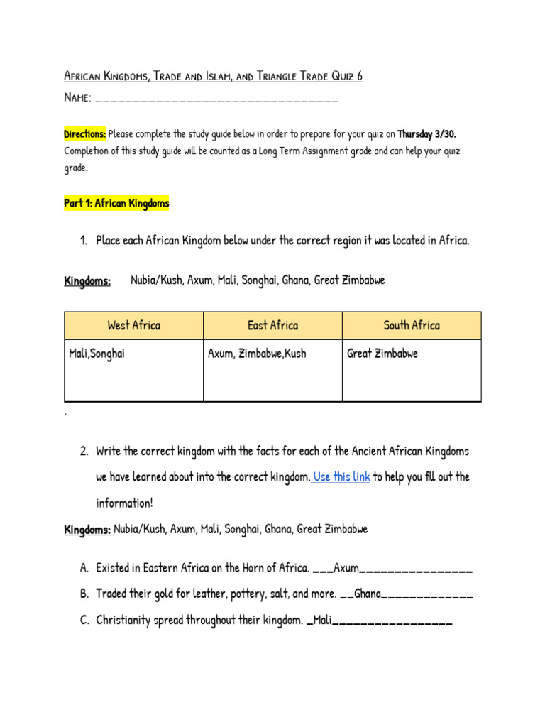 Alicia McNiece-Vides - STUDY GUIDE - African Kingdoms, Trade and Islam ...