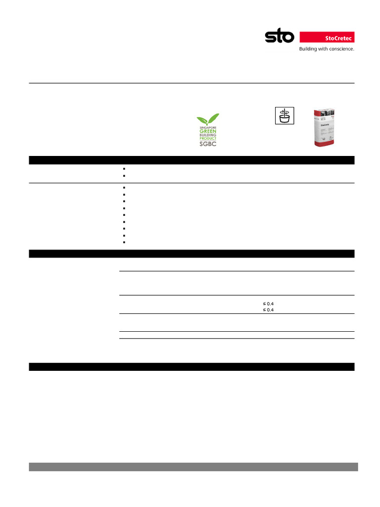 StoCrete NSG Eco F - Flowable Non Shrink Grout - Technical Data Sheet ...