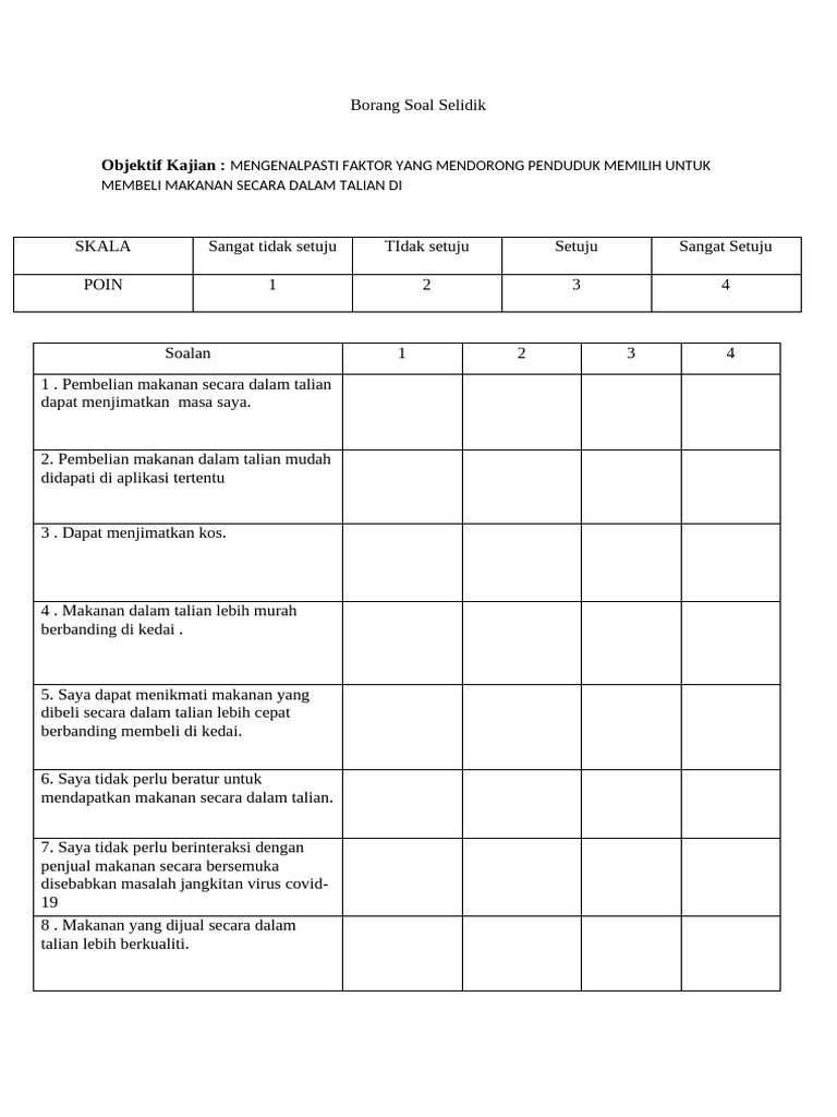 Soalan Berkaitan Objektif Kajian (Pa) | PDF
