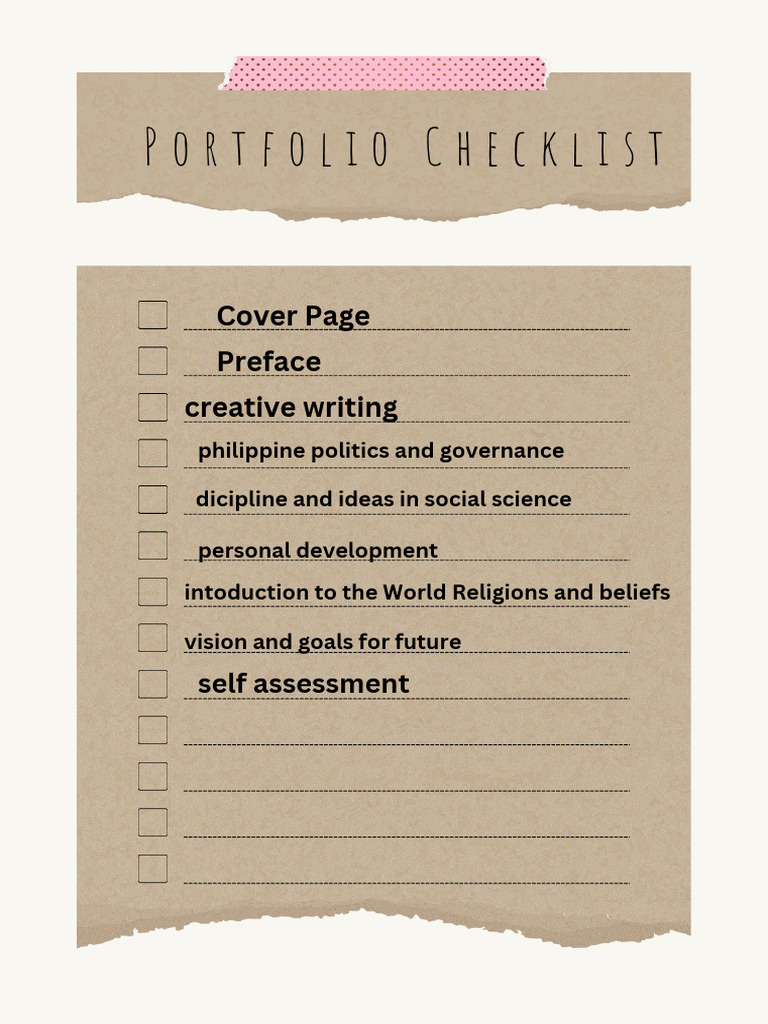 Portfolio Checklist Guide | PDF