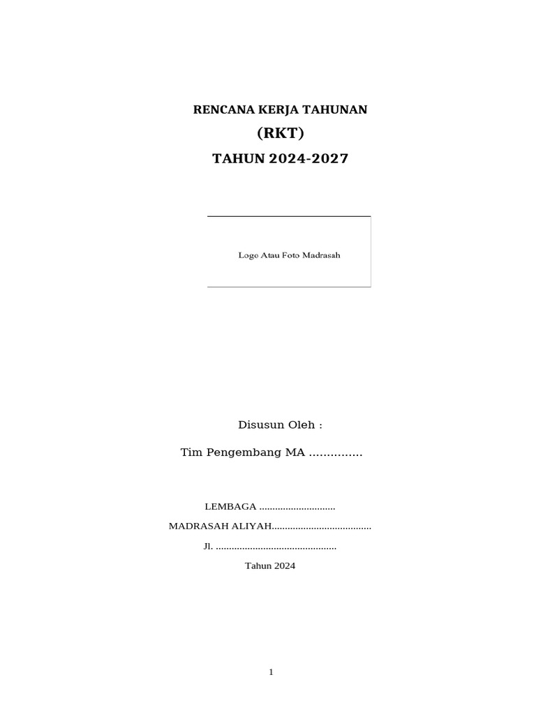 5.4 Contoh RKT-RKAM | PDF