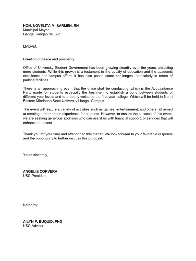 Sponsorship Letter | PDF