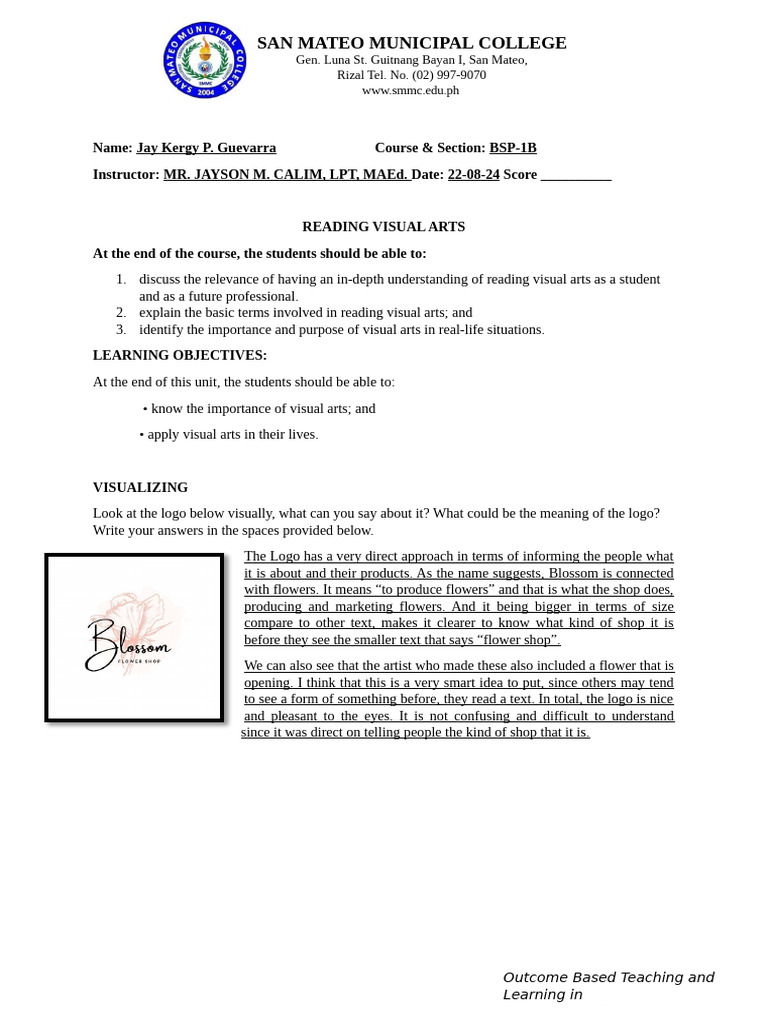 Unit 1 Importance of Visual Arts | PDF | Creativity | Learning