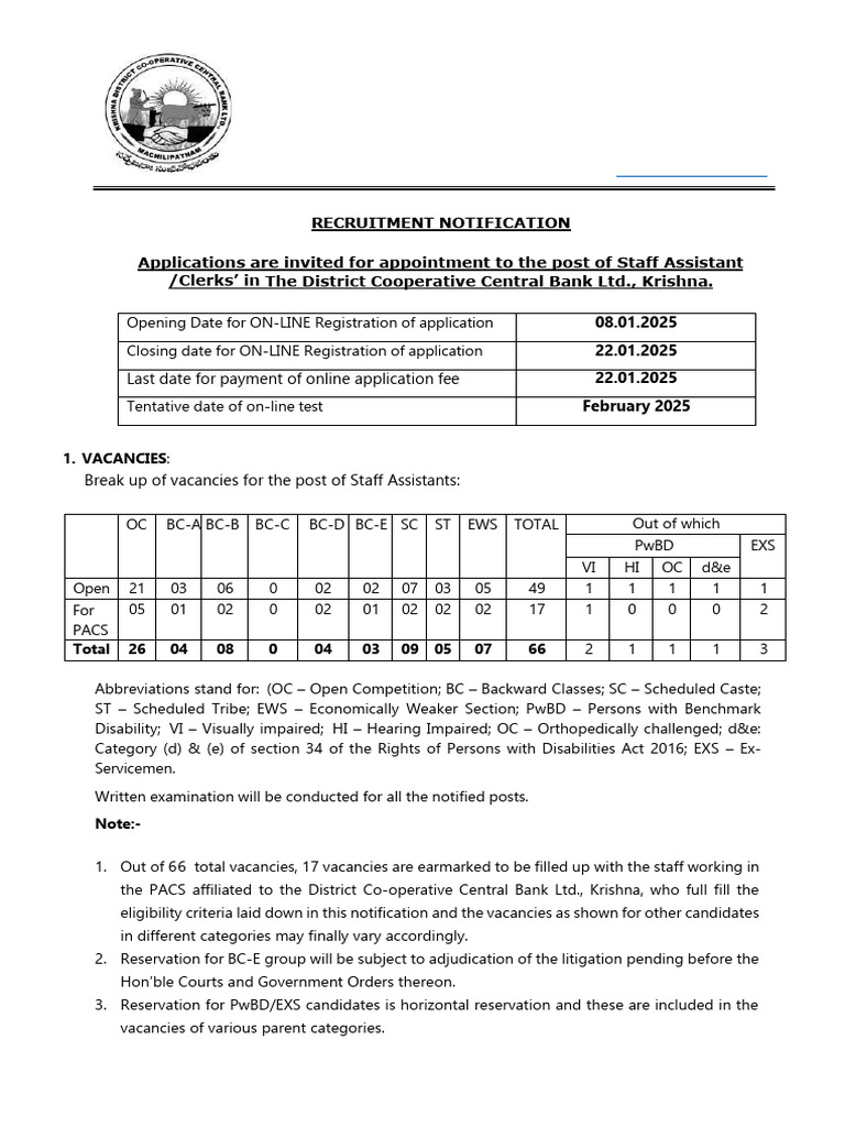 Krishna-DCCB Notification Staff-Assistants | PDF | Image Scanner ...
