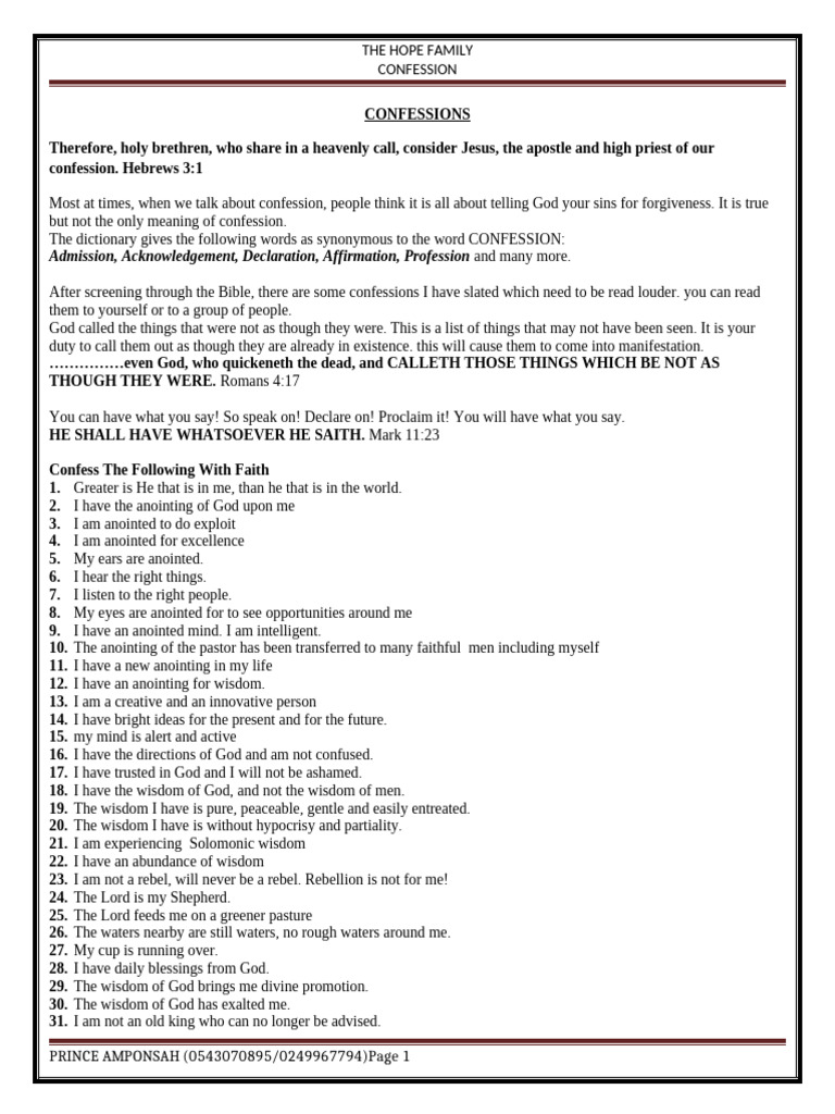 Confessions. Vol. 1 | PDF | Confession (Religion) | Jesus
