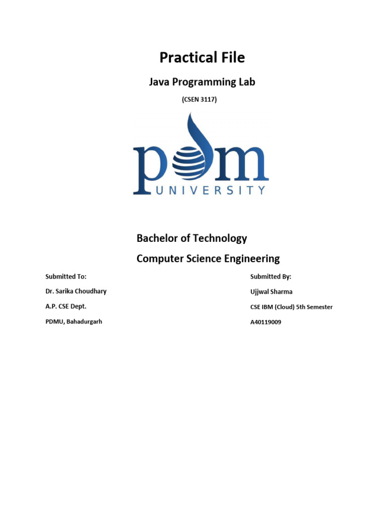 Java Programming Lab Exercises | PDF | Computer Science | Data Management
