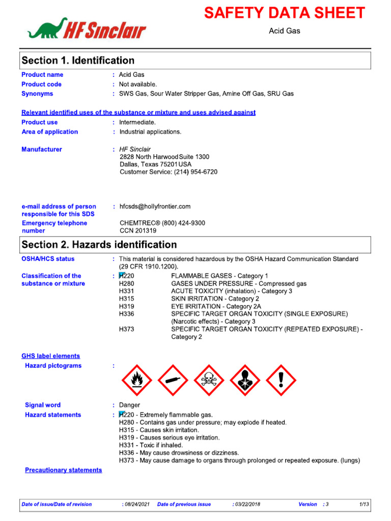 Acid Gas | PDF