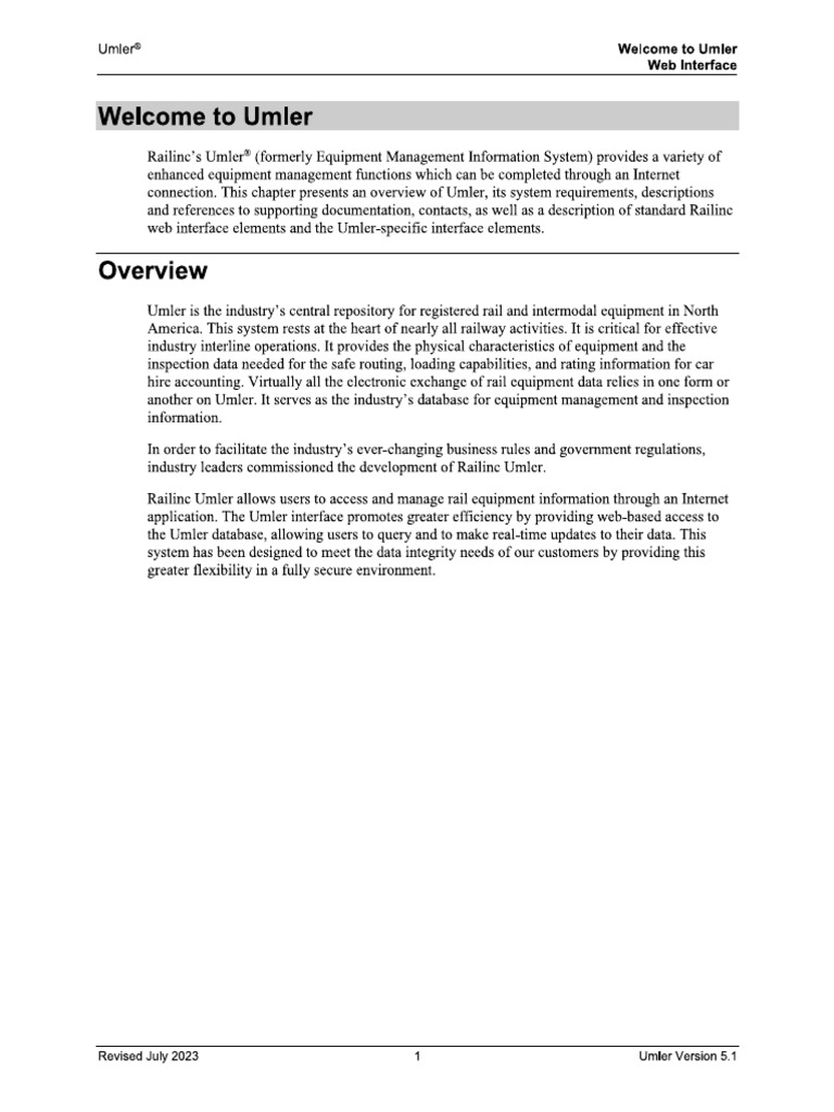 UMLER Description Rel | PDF
