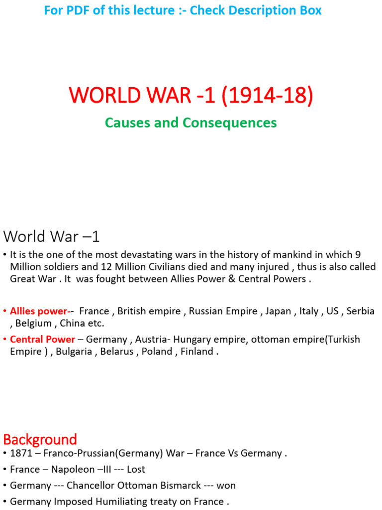 Causes and Consequences of WWI | PDF | Austria Hungary | Balkans