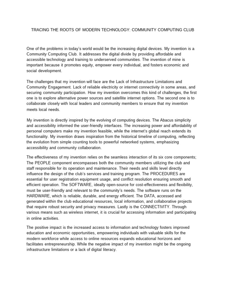 Mia Pagulong - Tracing The Roots of Modern Technology | PDF | Computing | Internet