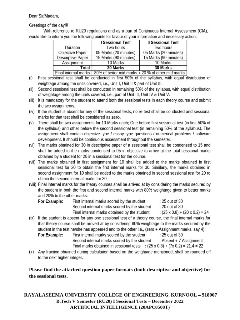 2022-12-29 RU20 - V Sem - Sessional Test - I Q.P - AI (20APC0508T ...