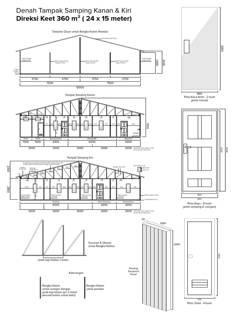 Denah Direksi Keet 24 x 15 Meter_OK 234 | PDF