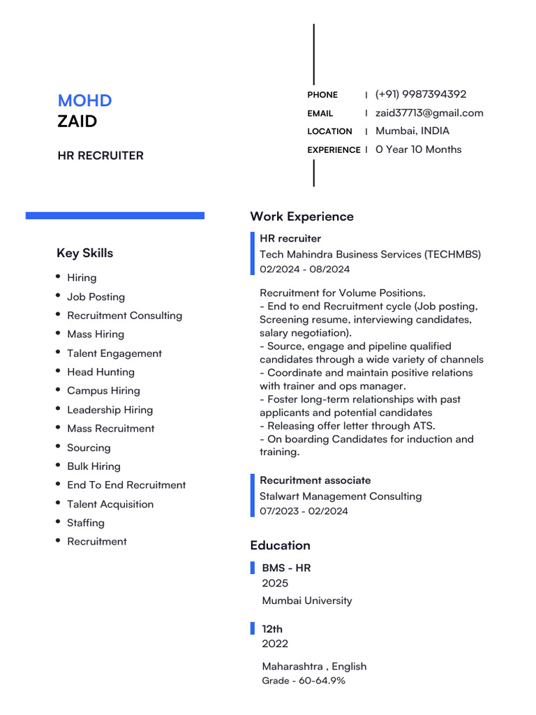 CV Mohd Zaid | PDF