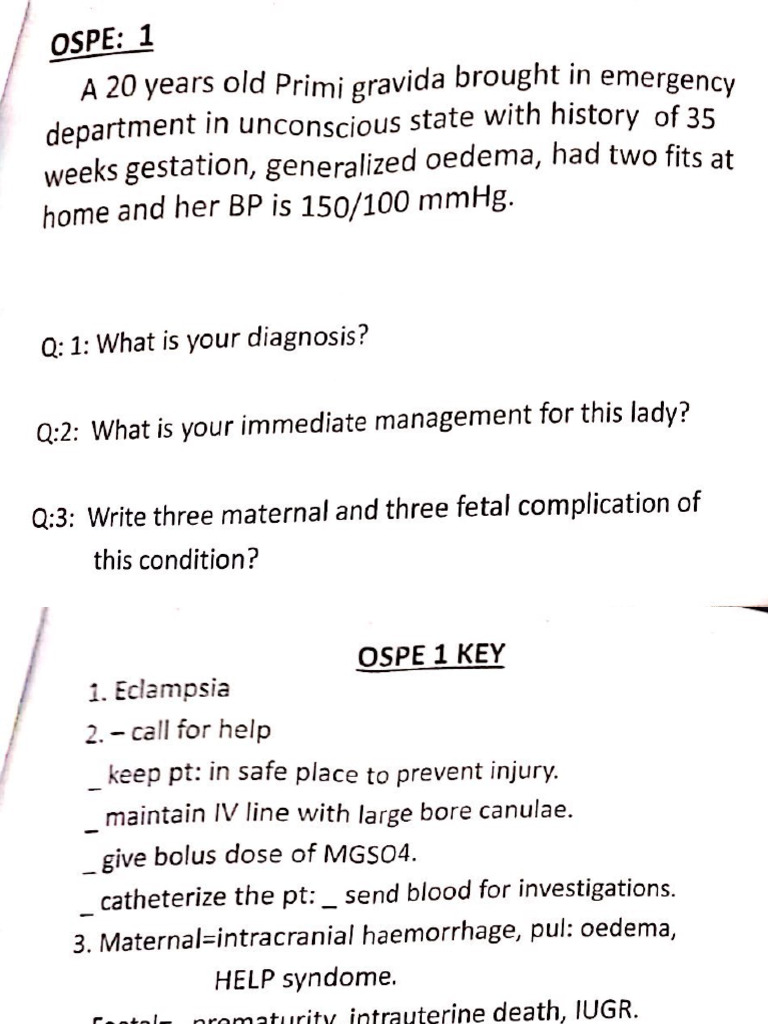 Obs and Gyne Ospes Solved by Dr Shahzaib | PDF