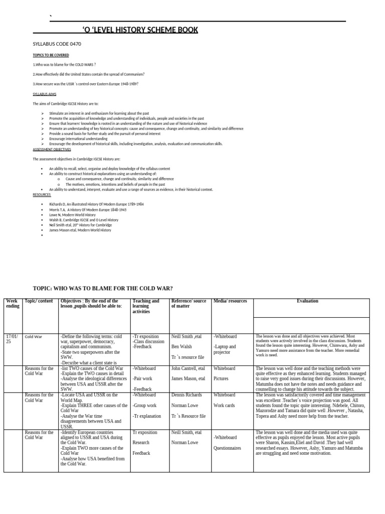 THIRD TERM FORM 2 SCHEME 2022 | PDF | Cuban Missile Crisis | Vietnam War