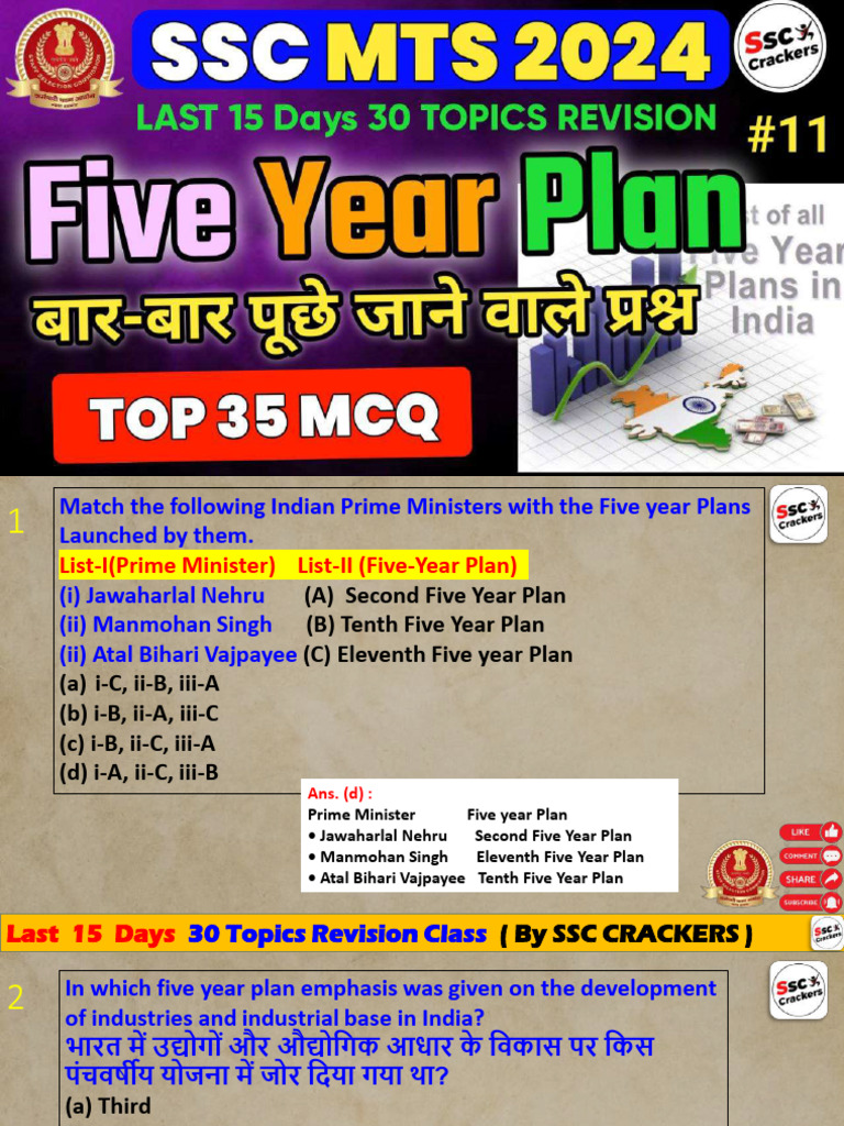 Topic-11 Five Year Plan | PDF