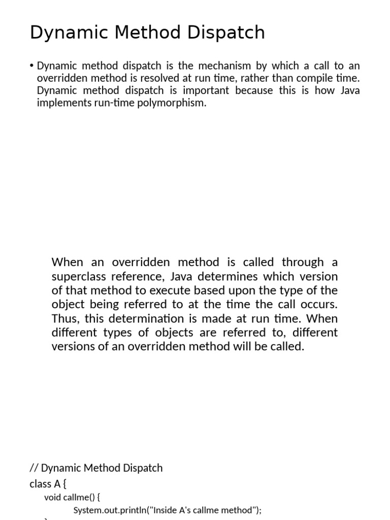 Dynamic Method Dispatch | PDF