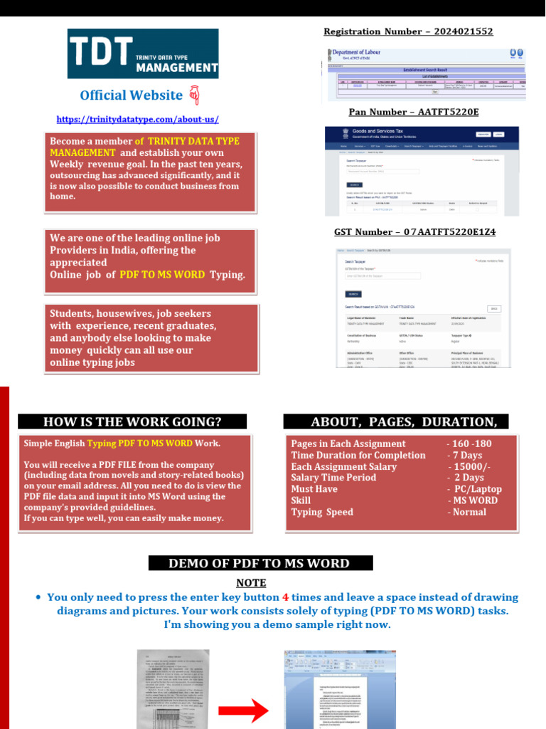 Online Typing Jobs with Trinity Data | PDF | Salary | Labor