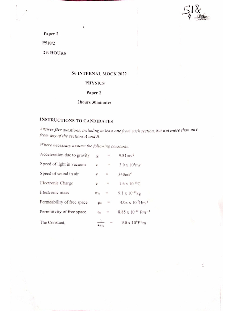 Internal Mock Physics2 | PDF