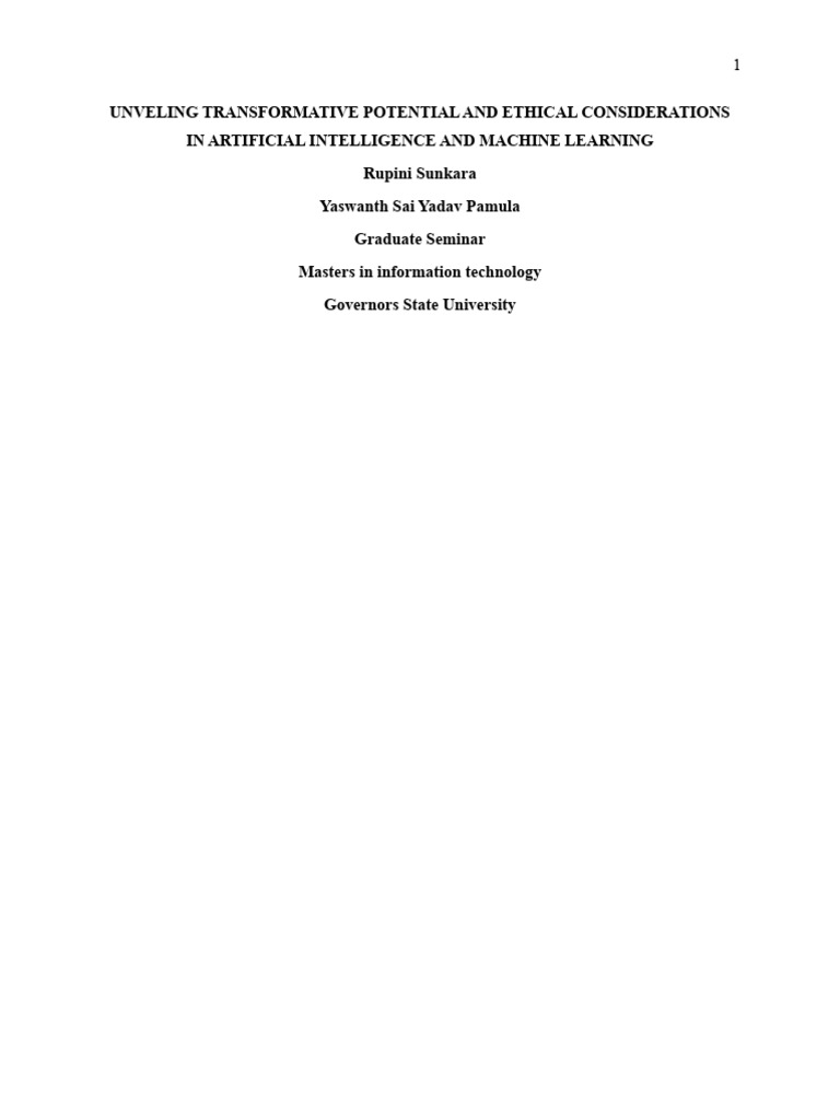 Graduate Seminar Final Report | PDF | Machine Learning | Artificial ...