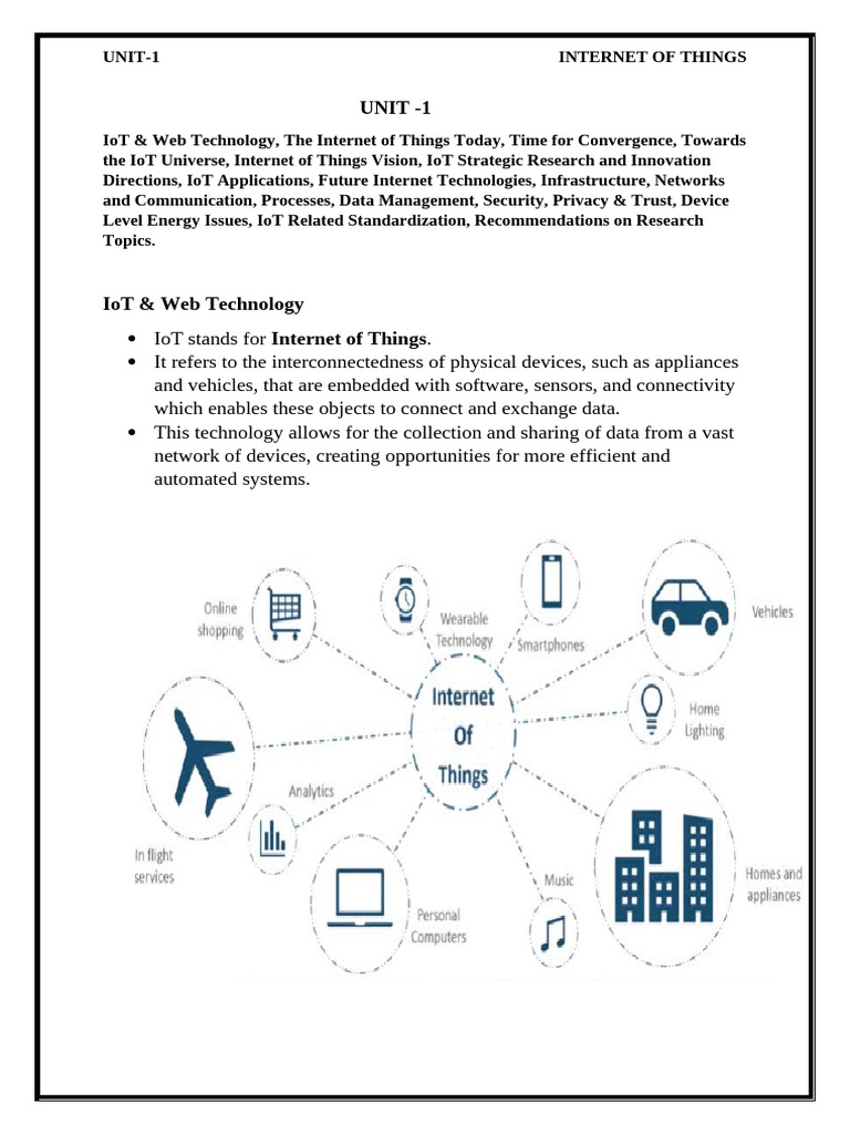 IOT UNIT-1 | PDF | Internet Of Things | Computer Network