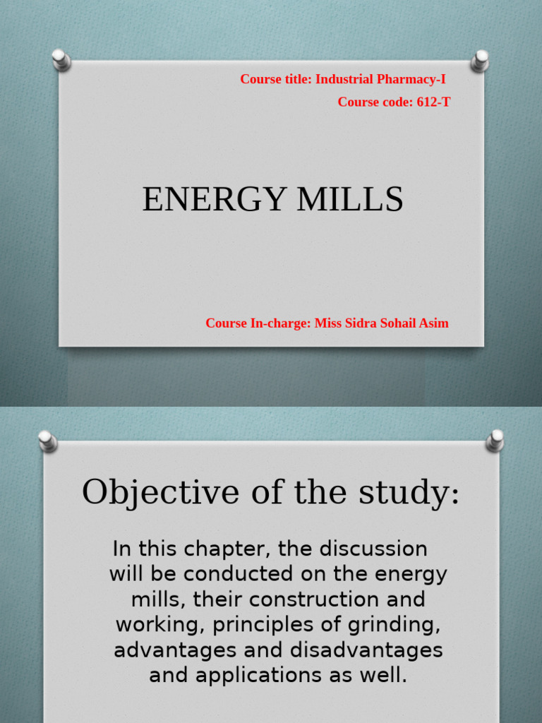 Energy Mills - Part 1 | PDF | Mill (Grinding) | Industrial Processes
