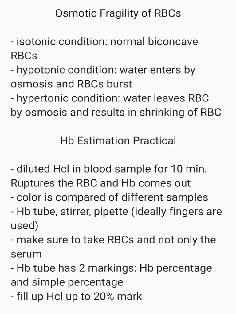 Physio Practicals - BDS 1st Year - 1 | PDF
