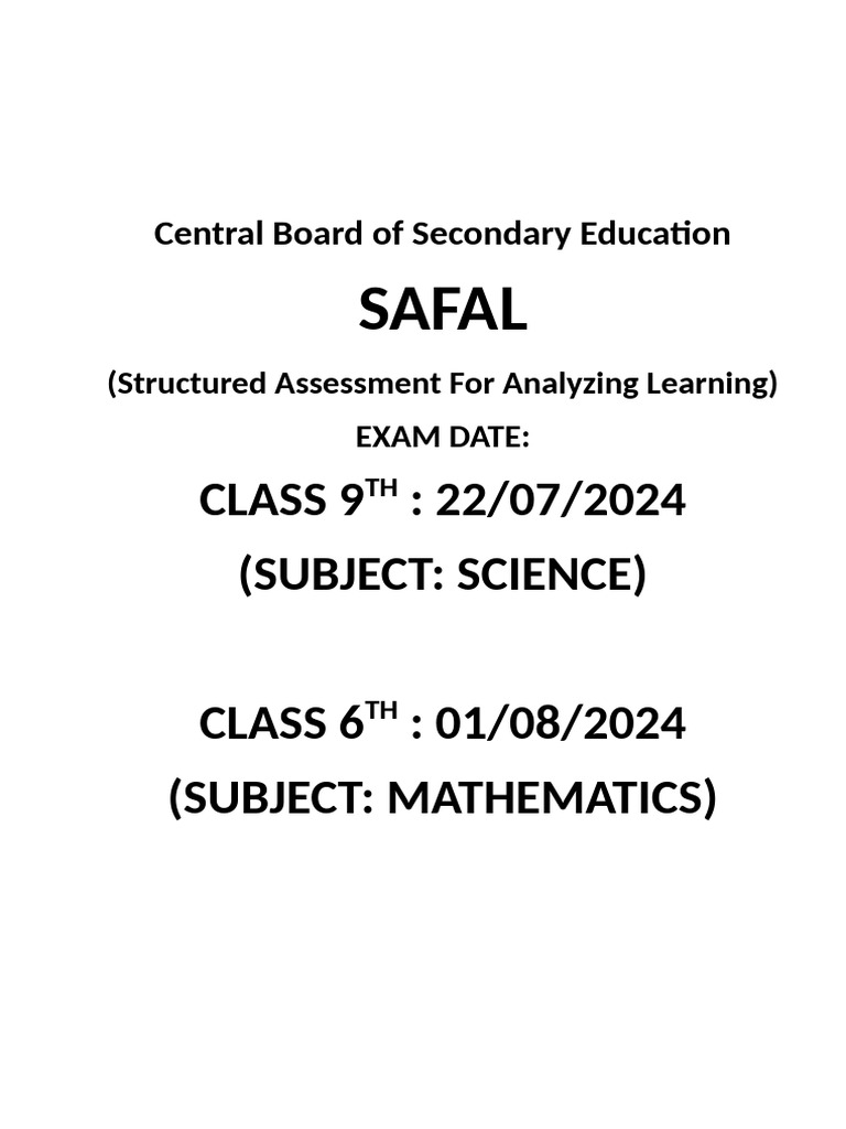 Central Board of Secondary Education | PDF