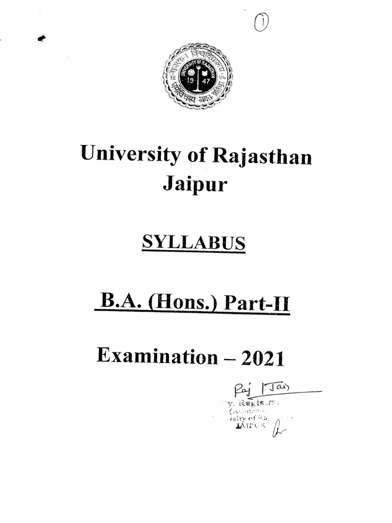 B.A. (Hons.) Part-II Exams | PDF