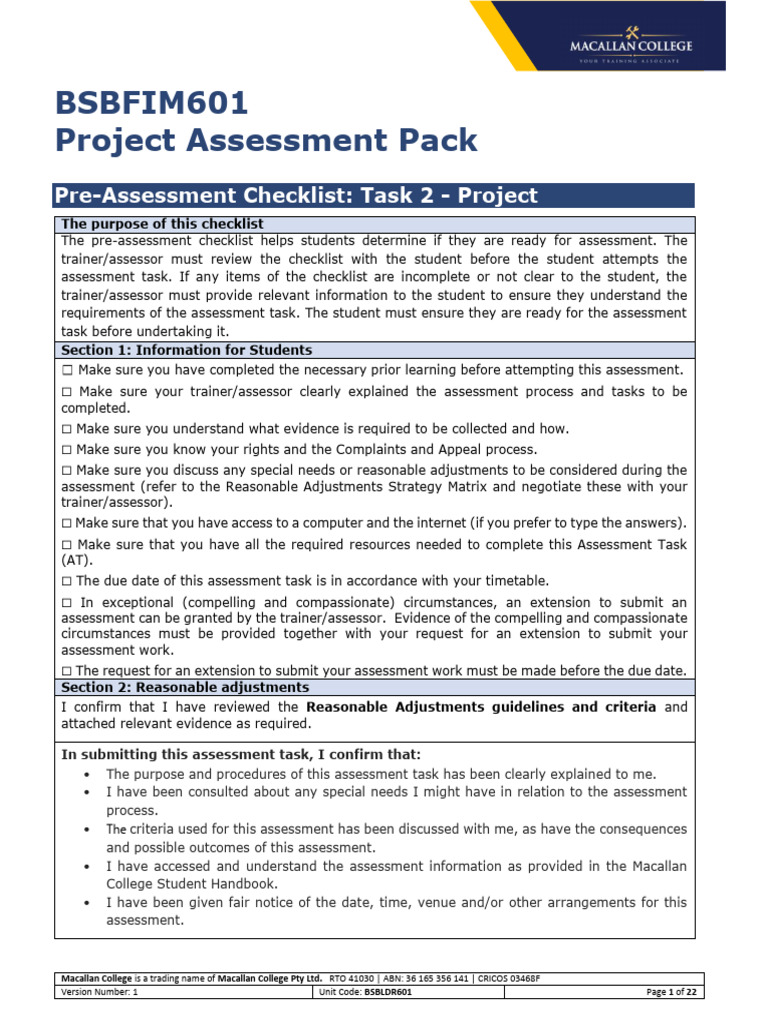 MAC_BSBFIM601-Project-Assessment-Pack_v1 | PDF | Expense | Taxes