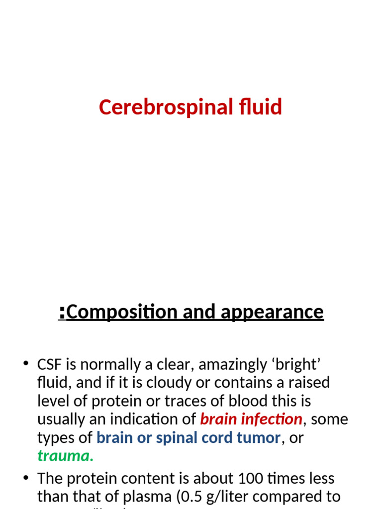 Cerebrospinal Fluid 13 | PDF | Cerebrospinal Fluid | Neurology