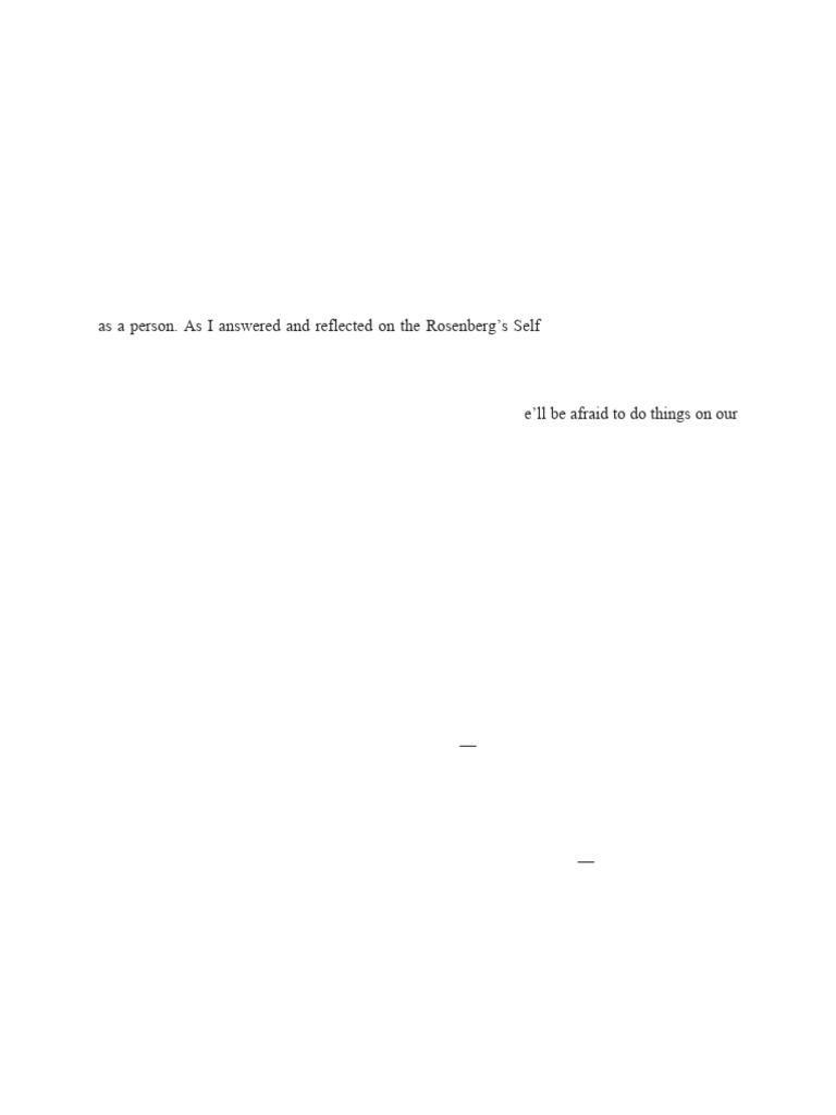 Self-Reflection on Self-Esteem and Growth | PDF