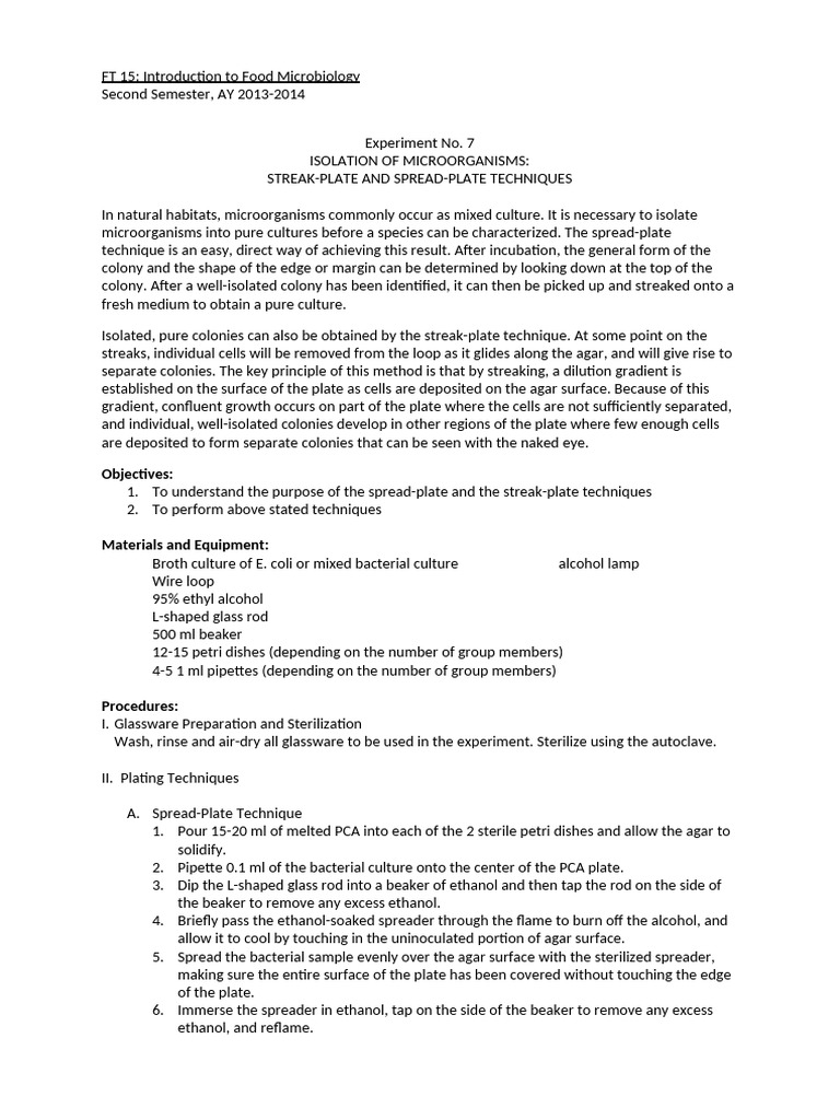 expt 8-revised | PDF | Biology | Microbiology