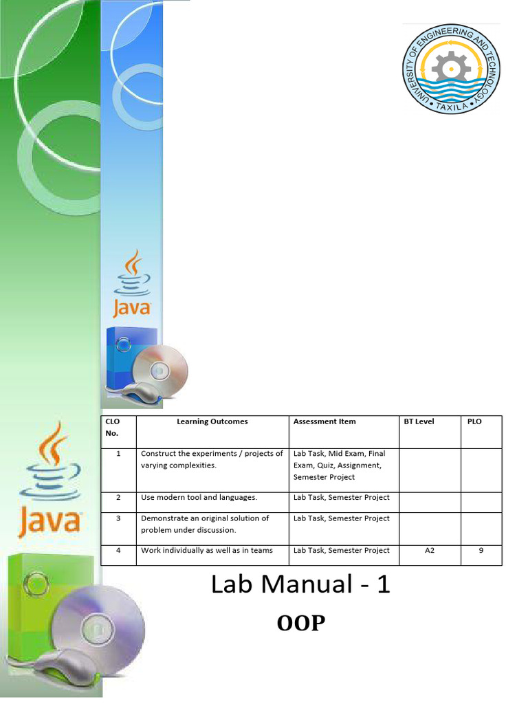 Lab 01 Java_2k24_s | PDF | Java (Programming Language) | Java (Software Platform)