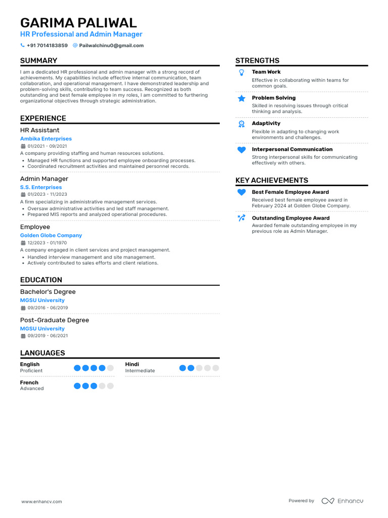 Garima Pal I Wal Resume | PDF | Human Resources | Business Economics