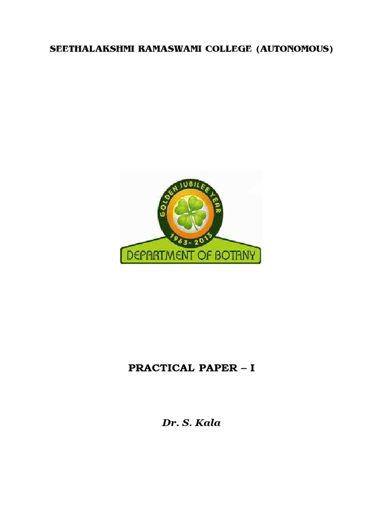 Botany Practical Manual: Thallophyta to Paleobotany | PDF | Fungus | Plants