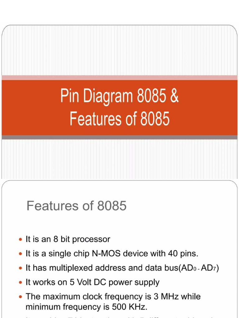 PIN DIAGRAM 8085 | PDF