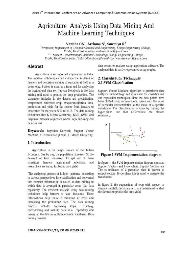 Agricultural Mining | PDF | Support Vector Machine | Statistical Classification