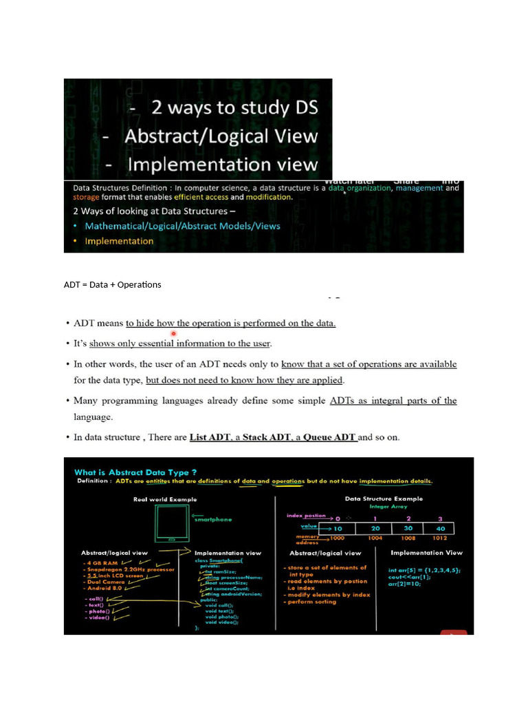 ADT Data + Operations | PDF