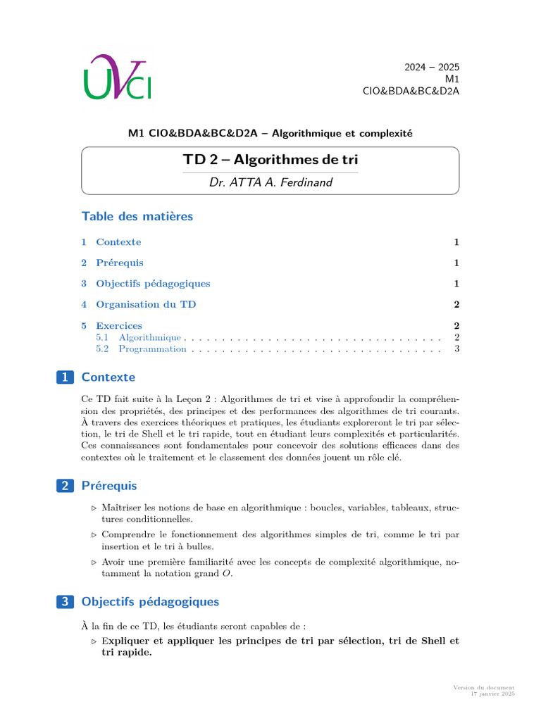 TP_TD2Algo | PDF | Algorithmes | Informatique