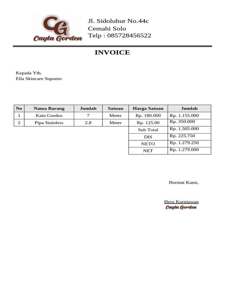 Invoice Supomo | PDF