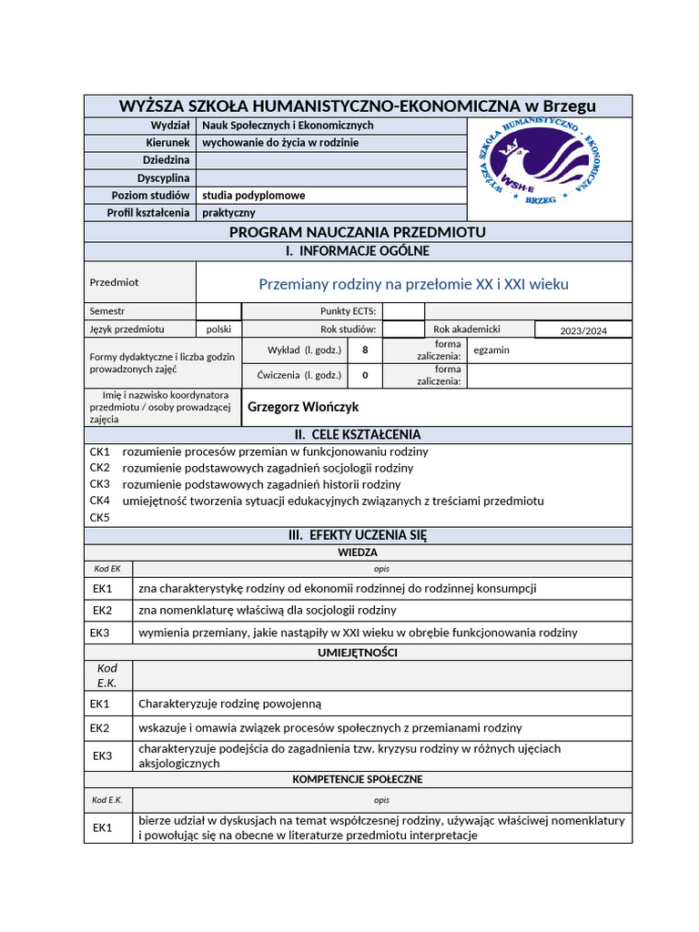 przemiany rodziny | PDF