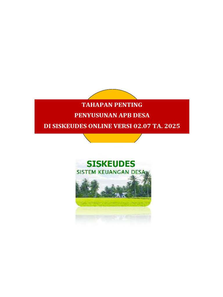 Penyusunan APB Desa 2025 Siskeudes Online | PDF