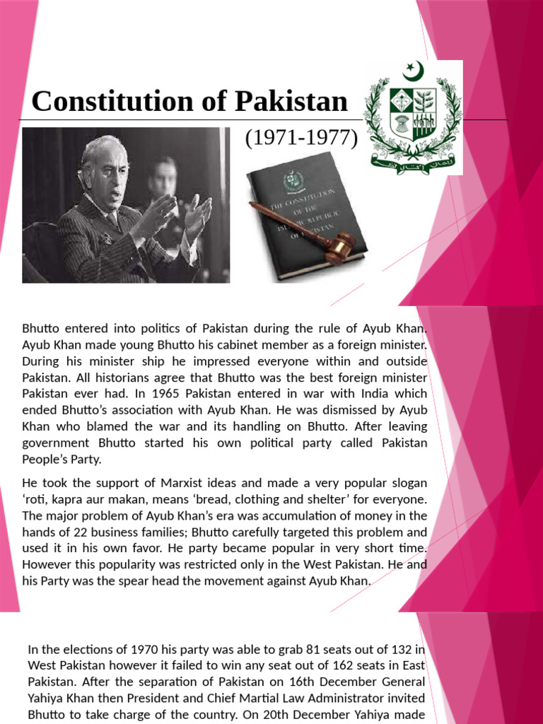 Overview of Pakistan's 1973 Constitution | PDF | Zulfikar Ali Bhutto ...