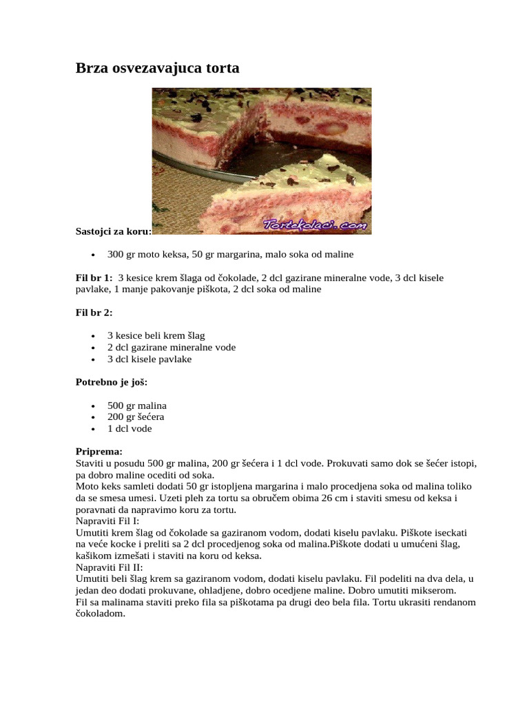 Brza Osvezavajuca Torta1 | PDF