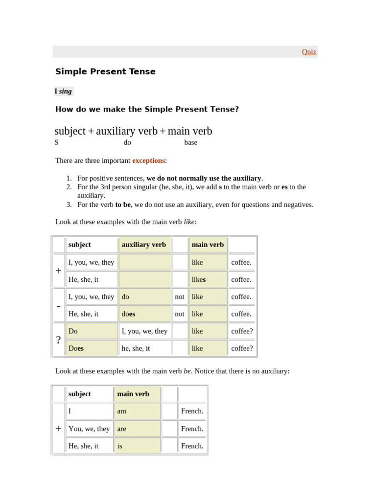smple present tense | PDF | Verb | Grammatical Tense
