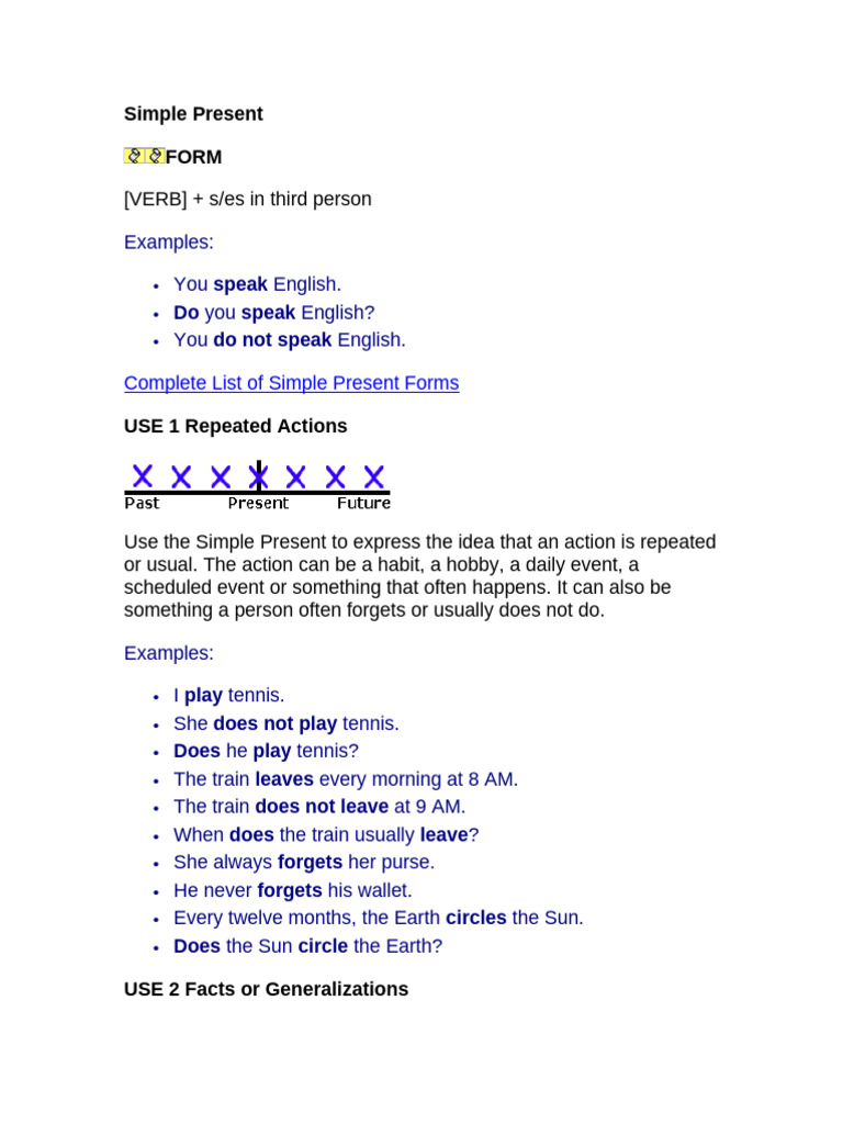 simple peresentاول1 | PDF | English Language | Verb