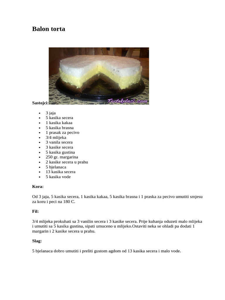 Balon Torta | PDF