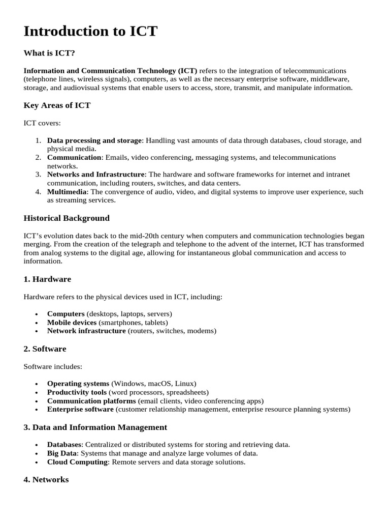 Understanding Information and Communication Technology | PDF ...