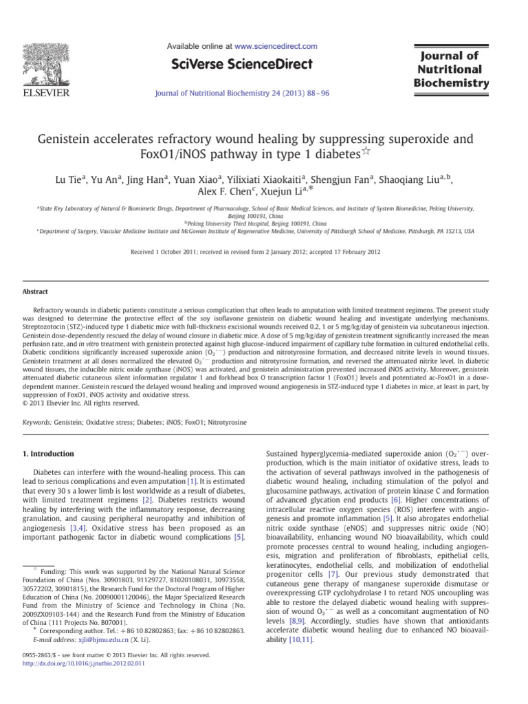 6.4. Genistein Accelerates Refractory Wound Healing by Suppressing ...